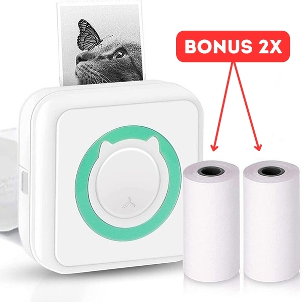 Przenośna inteligentna drukarka fotograficzna | MINIPRINT + 2 dodatkowe rolki papieru – pl.vyzio.eu